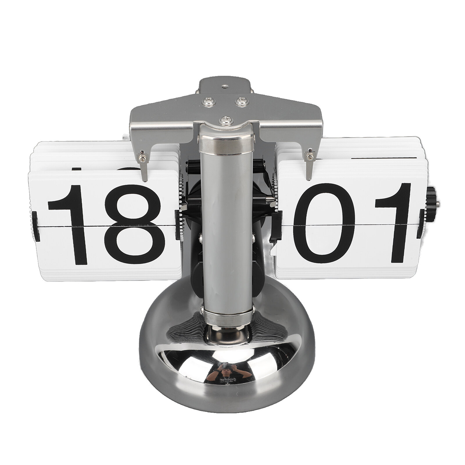 Flip Clock Большой номер батарея с батареей 304 таблица из нержавеющей стали ретро Flip Clock для домашнего офиса 24 часа белая страница