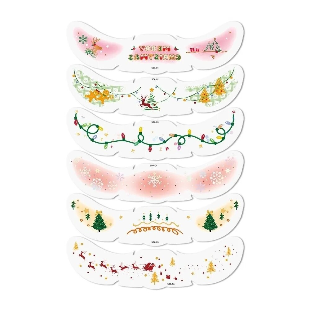 Рождественские временные наклейки на тело 6 шт. (B-6pcs)