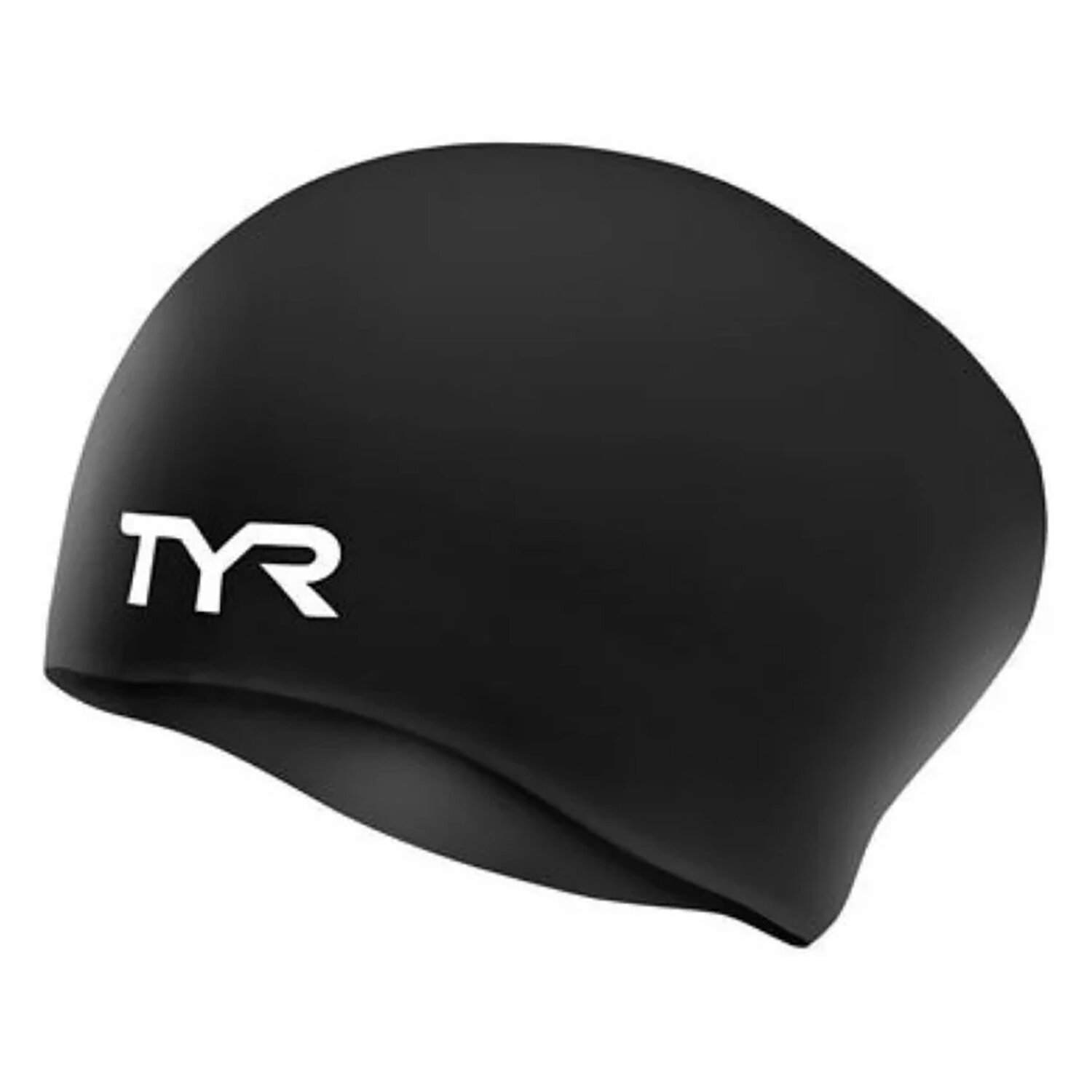 Шапочка для плавания TYR Long Hair Wrinkle-Free Silicone Junior Cap Черный