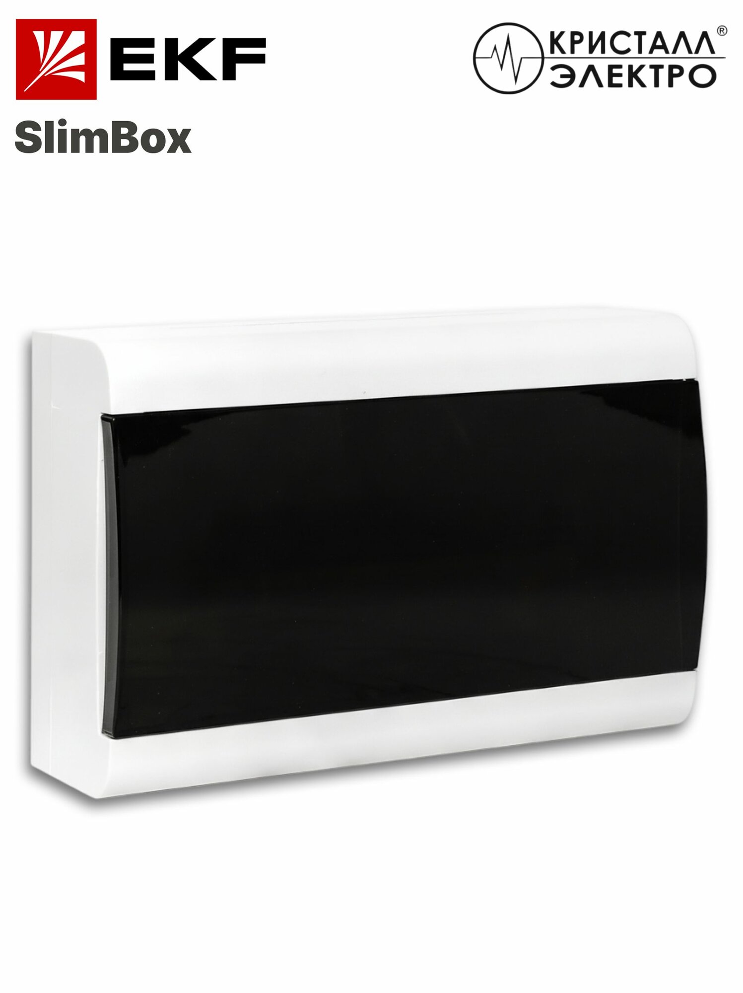 Щиток электрический 15мод навесной белый черная прозрачная дверь IP41 SlimBox EKF