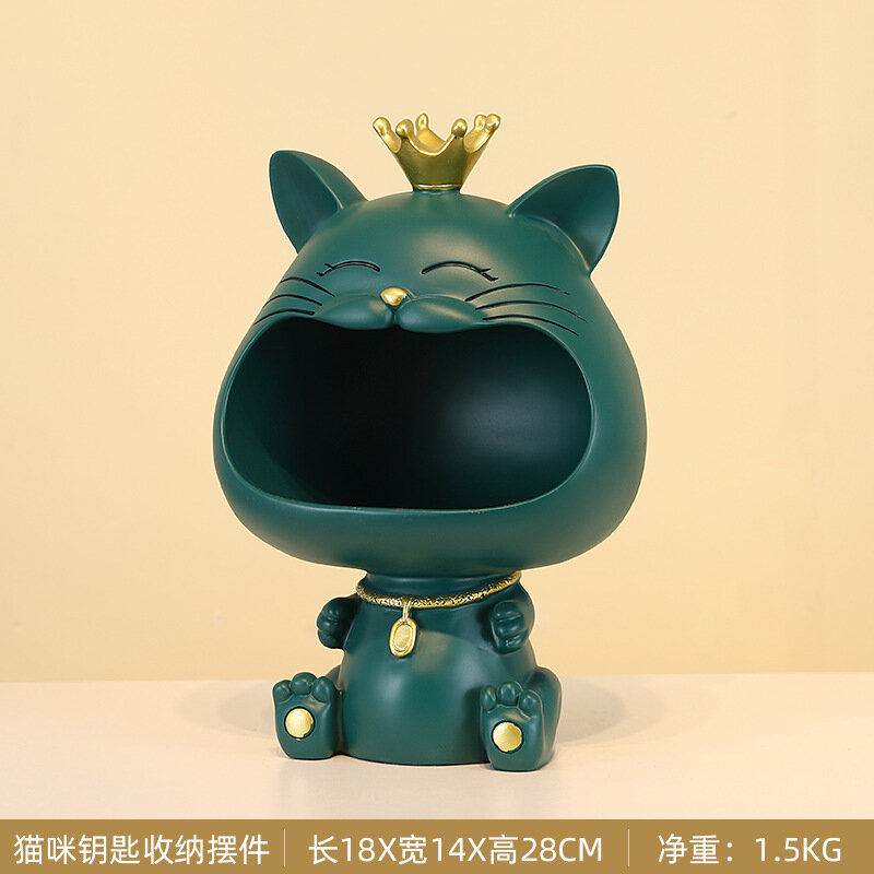 Большой креативный ключница, украшение в виде кошки с большим ртом, современное простое украшение для входа в дом, практичный подарок на свадьбу