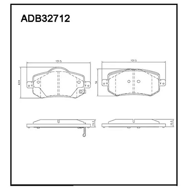 ALLIED NIPPON ADB32712 колодки тормозные дисковые передние chery arrizo 8 22- / geely emgrand 21-
