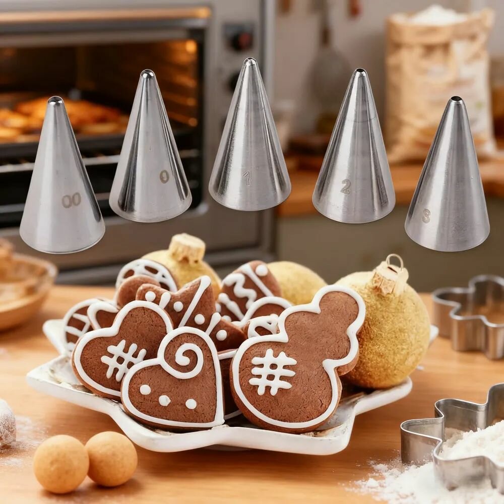 Адаптер для кондитерского мешка, насадок: 5 шт