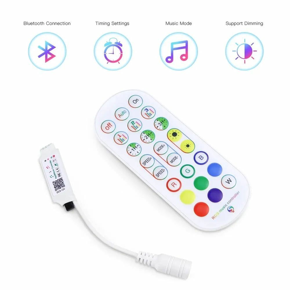Bluetooth RGB LED контроллер, 12 В-24 В беспроводной пульт дистанционного управления Dimmable переключатель для RGB светодиодные ленты огни