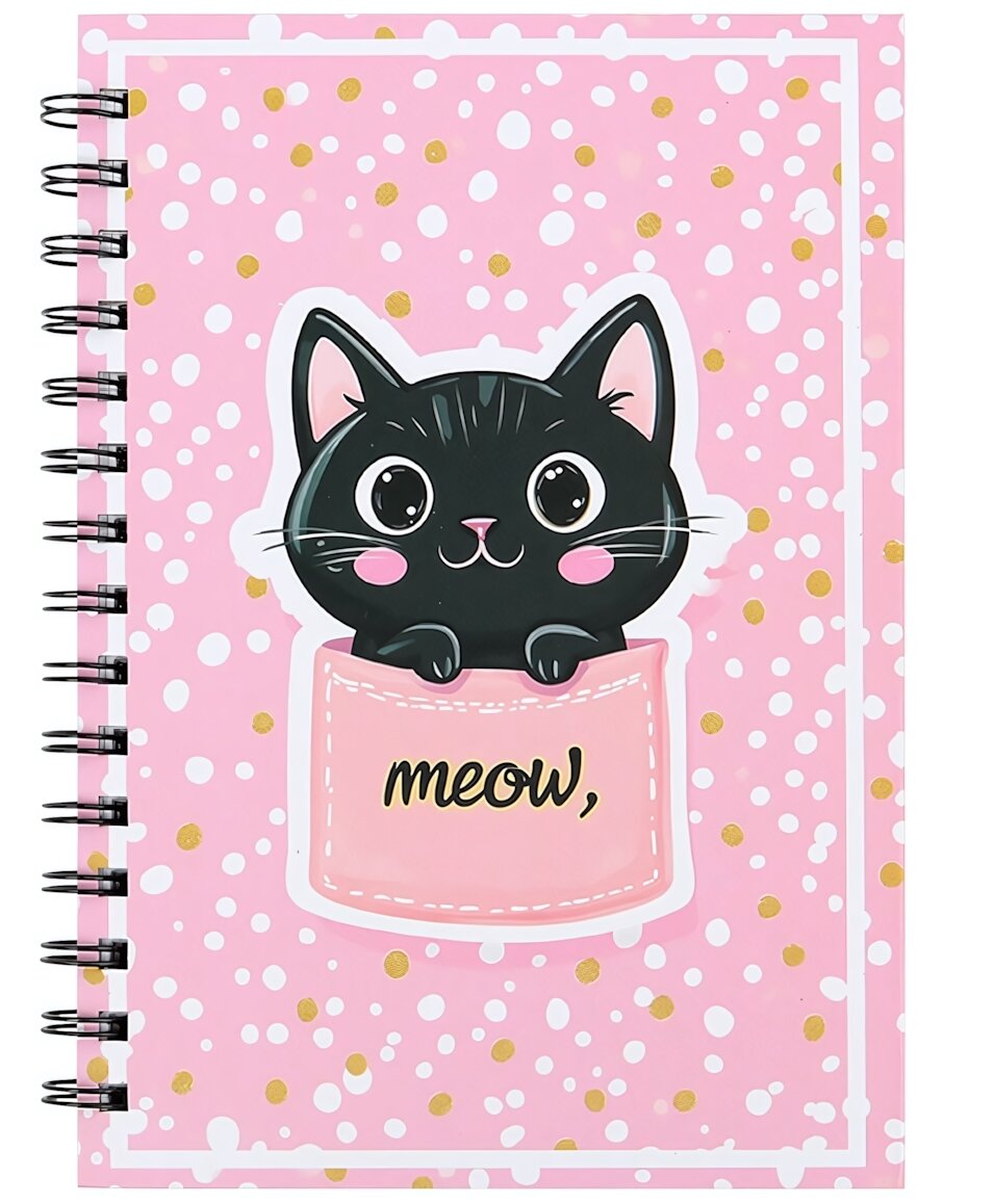 Записная книжка Darvish а5 80л, клетка, на спирали, разноцветный принт