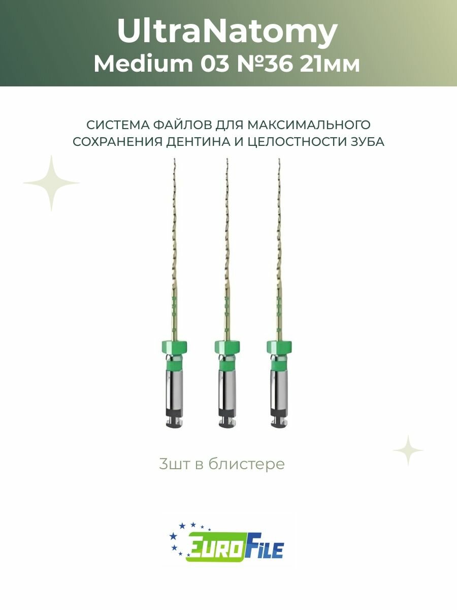 Профайлы машинные UltraNatomy Medium 03 №36 21мм, 3шт Еврофайл