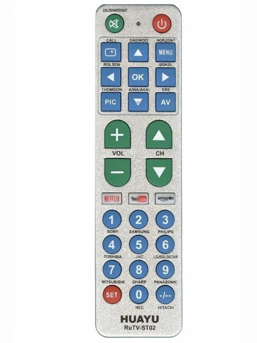 Пульт для телевизора универсальный HUAYU/XINGYE (IHANDY) RUTV-ST02 для различных марок TV