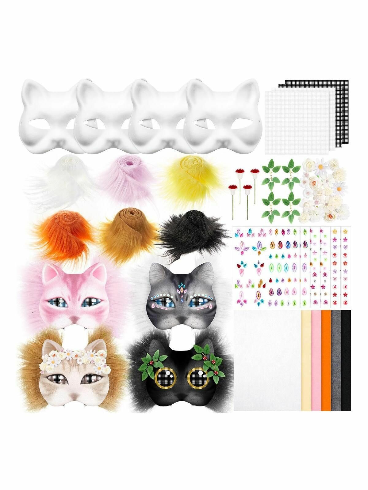 Маска кошачьего лица (4 шт.), Набор из 2 пакетов