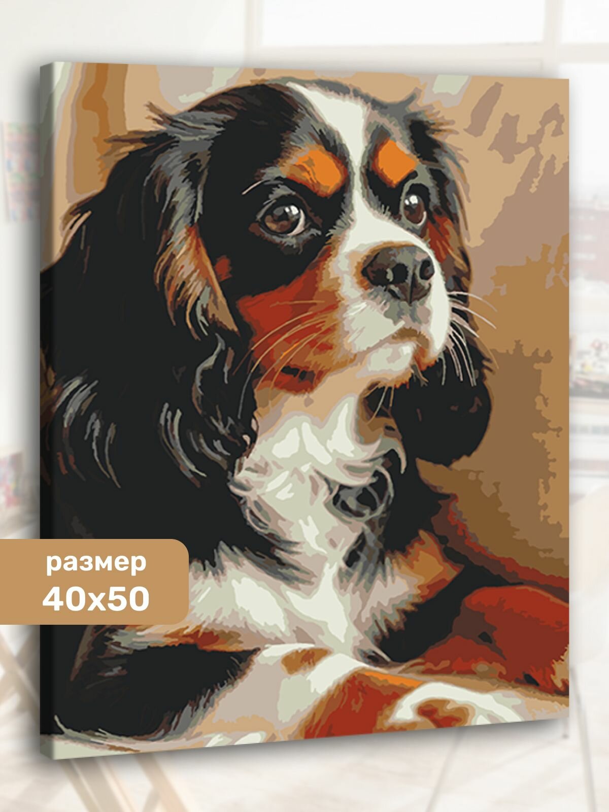 Картина по номерам на холсте Кавалер-кинг-чарльз спаниель