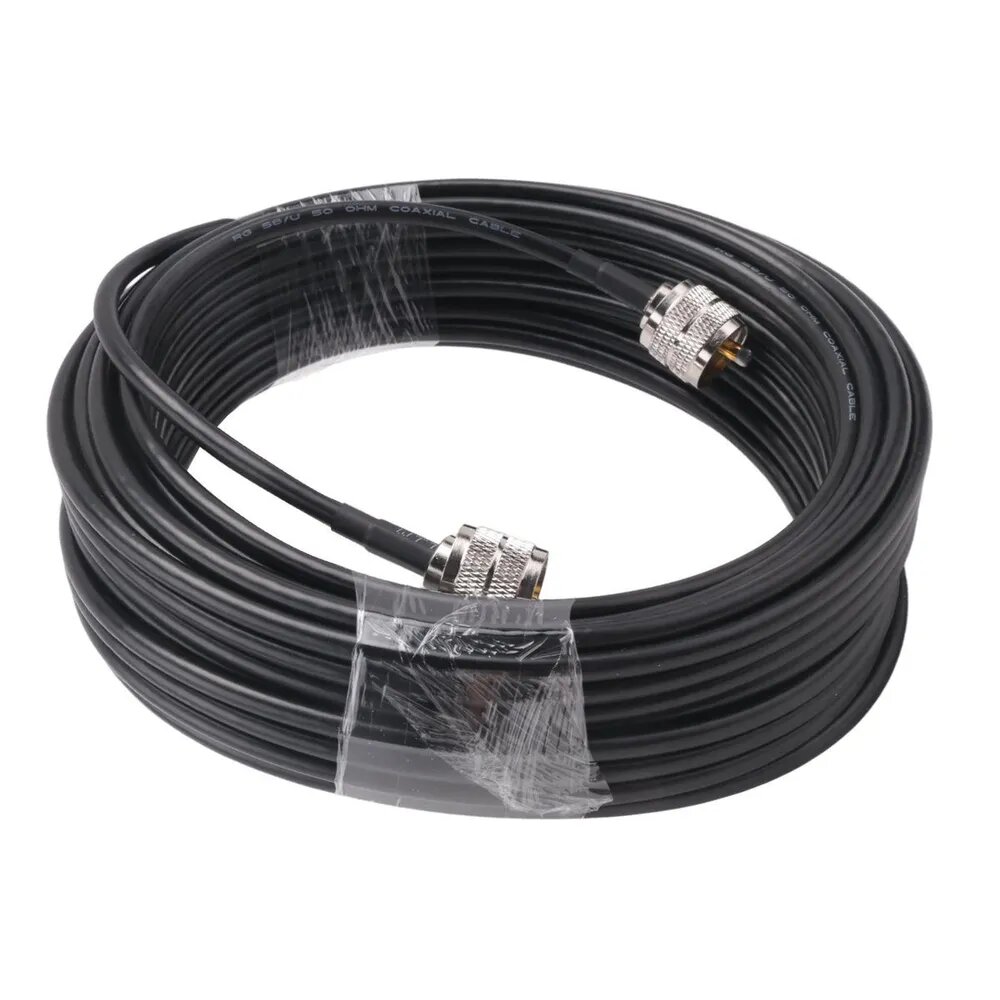 Коаксиальный кабель UHF 15 м RG58 Кабель PL259 50 Ом CB Радиоантенный папа - с низкими потерями