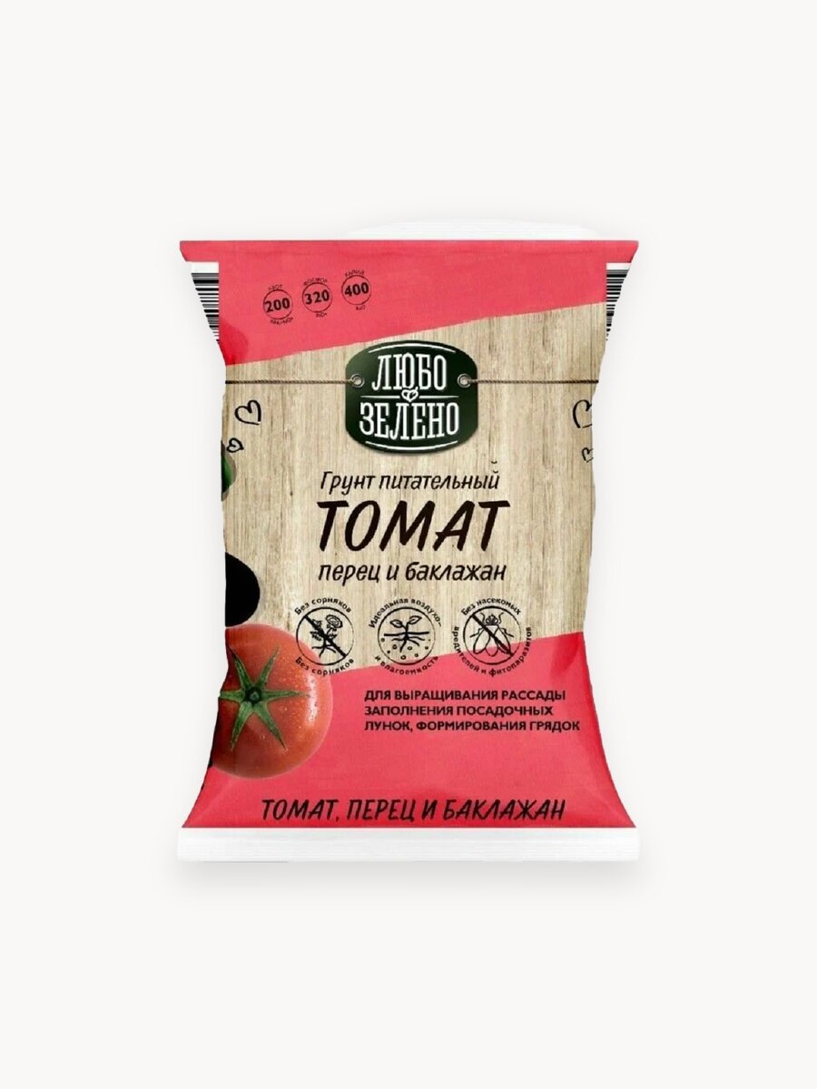 Питательный торфогрунт любо-зелено "Томат", для рассады и грядок, 5 л
