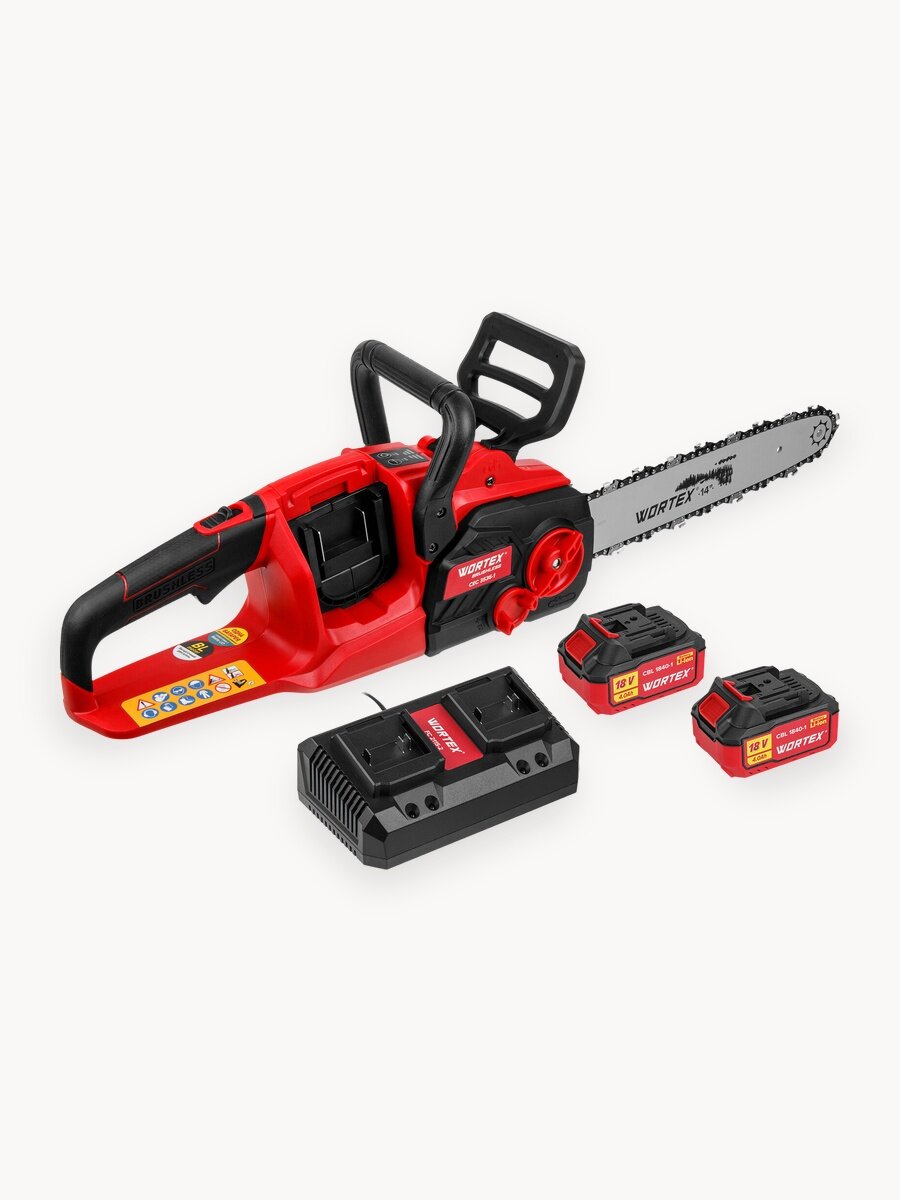 Пила цепная аккумуляторная WORTEX CEC 3536-1 ALL1 с АКБ и ЗУ (1333454)