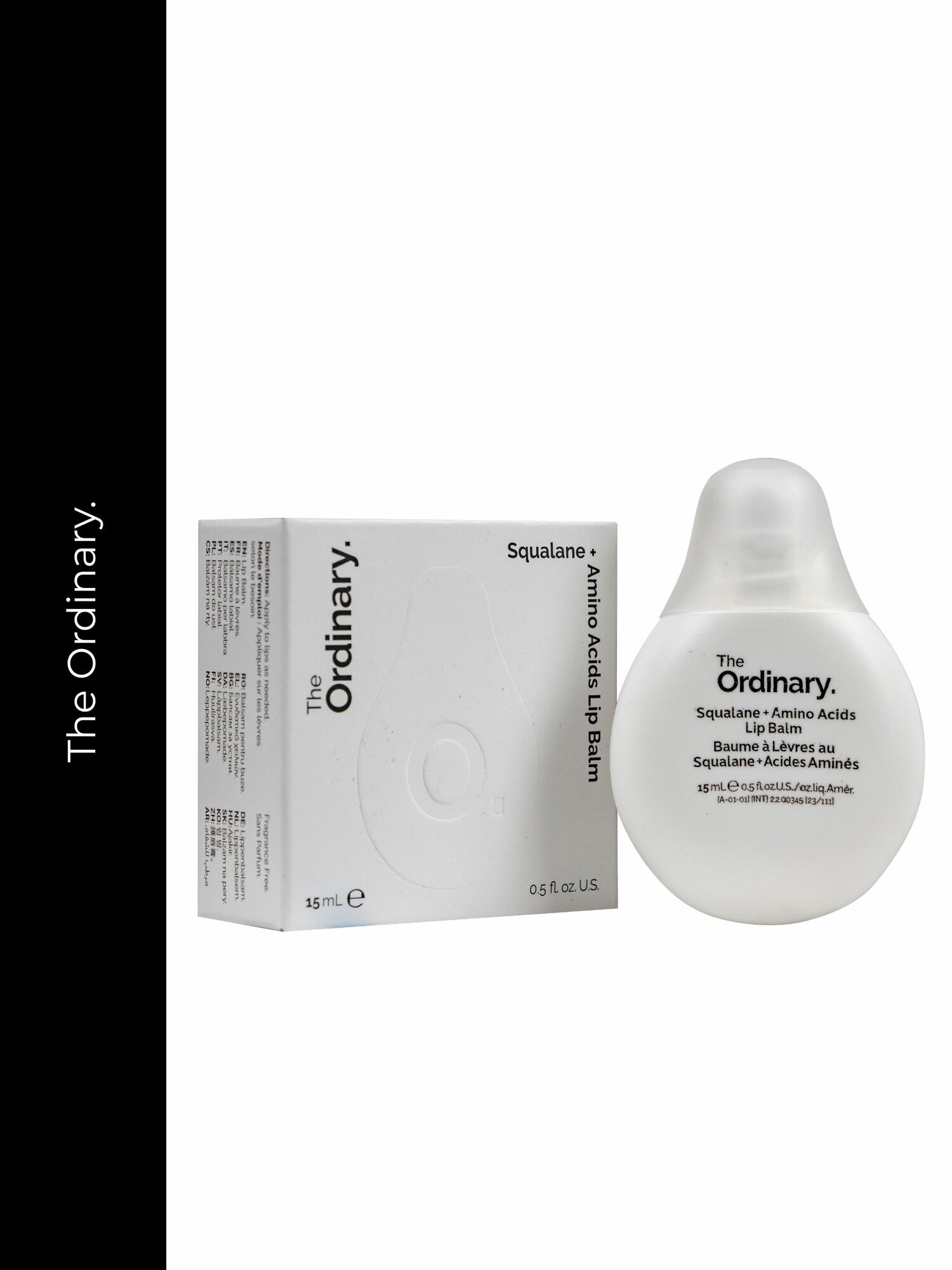 Бальзам для губ увлажняющий Squalane and Amino Acids Lip Balm The Ordinary, объем 15мл, многофункциональный для увлажнения губ, локтей и кутикулы