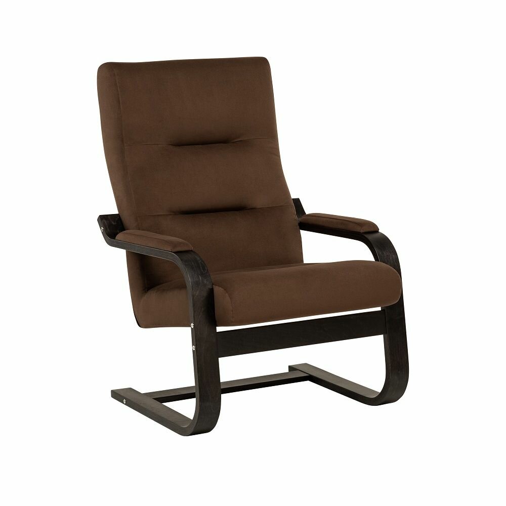 Кресло мягкое Оскар, Венге текстура, ткань велюр V 23