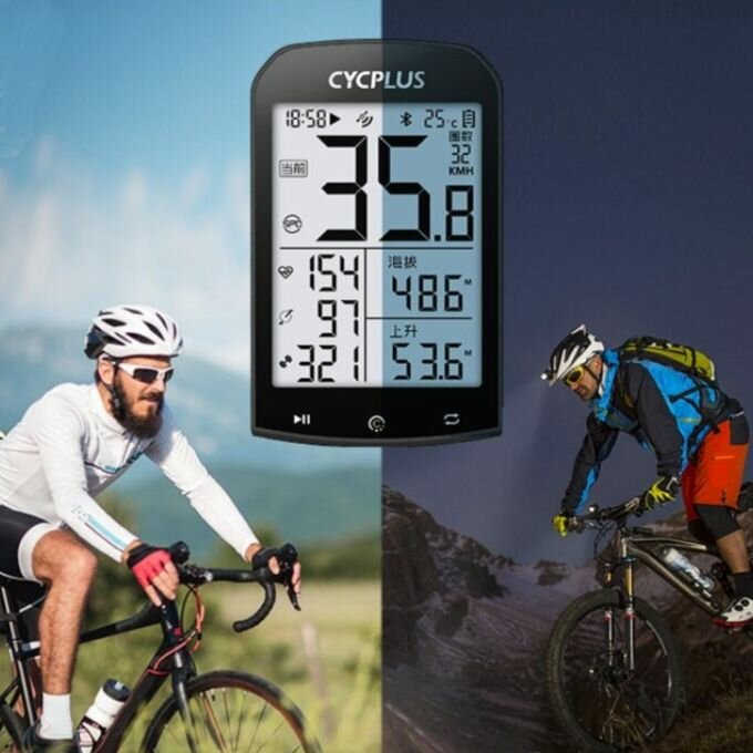 Беспроводной GPS Велокомпьютер Cycplus M1, 16 функций