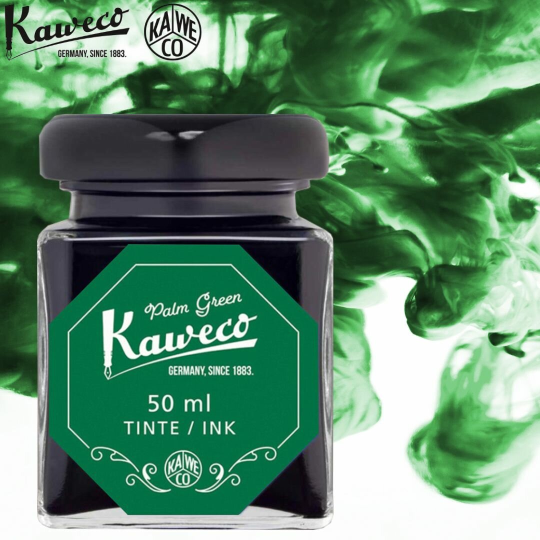 Чернила во флаконе 50 мл KAWECO Palm Green, тропический зеленый