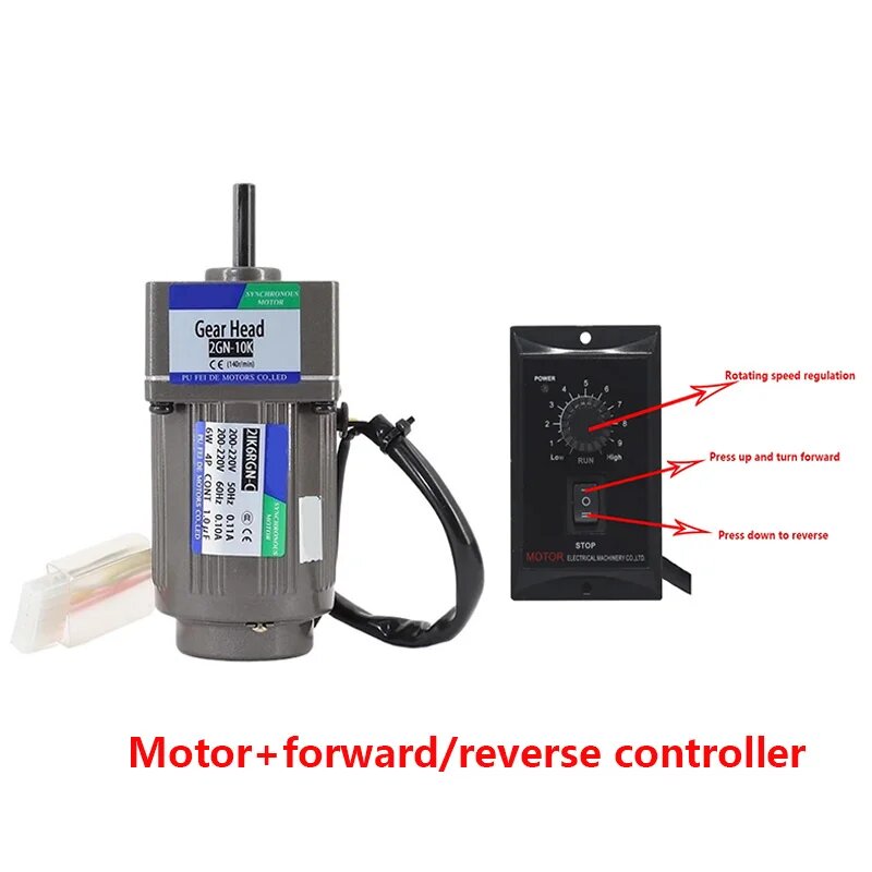 6 Вт 220 В 6,9 об/мин-415 об/мин двигатель-редуктор переменного тока 2IK6GN-C 2GN15K с регулятором скорости однофазный двигатель с регулируемой скоростью по часовой стрелке против часовой стрелки 2GN150K 0-8.5RPM, CW CCW controller
