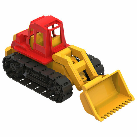 Трактор игрушечный гусеничный, с грейдером, "Байкал", пластиковый, 35,5x16x16 см, нордпласт, 138
