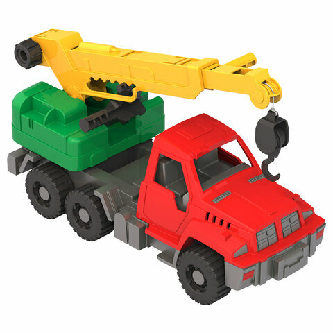 2 шт. Машина игрушечная кран "Строитель", пластиковая, 34x14,5x17 см, нордпласт, 148