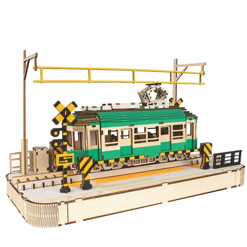 3D деревянный трамвай-пазл