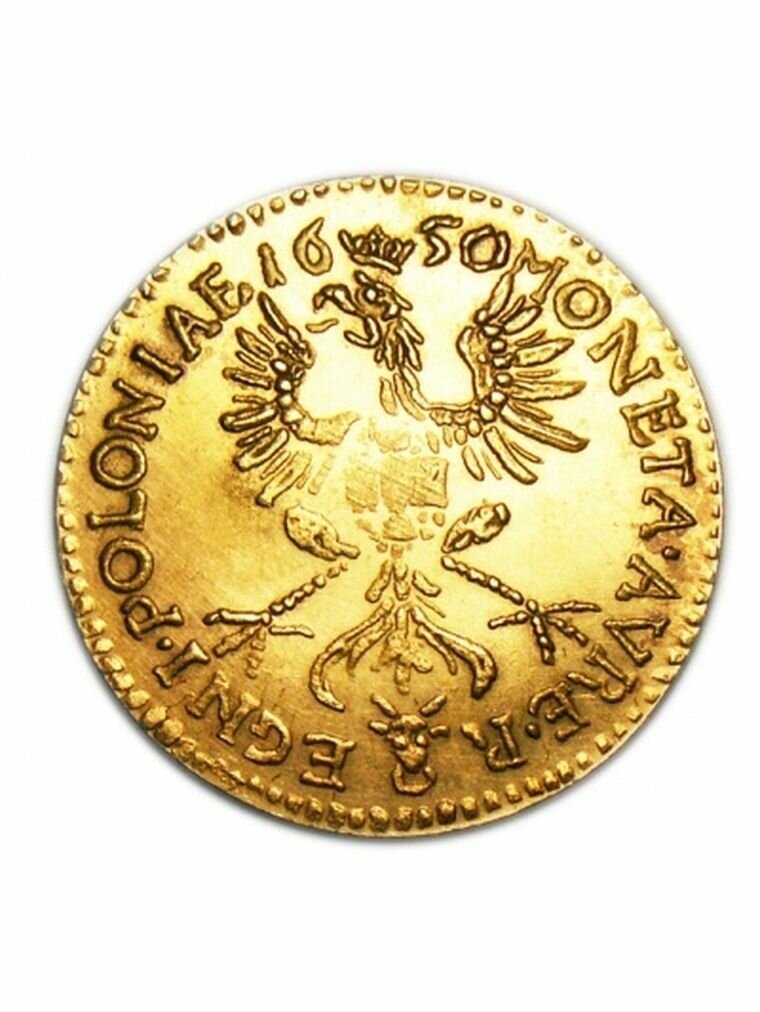 Польский Дукат 1650 года, сувенирная копия покрытие золотом (Au) монеты, нумизматика, деньги для коллекции