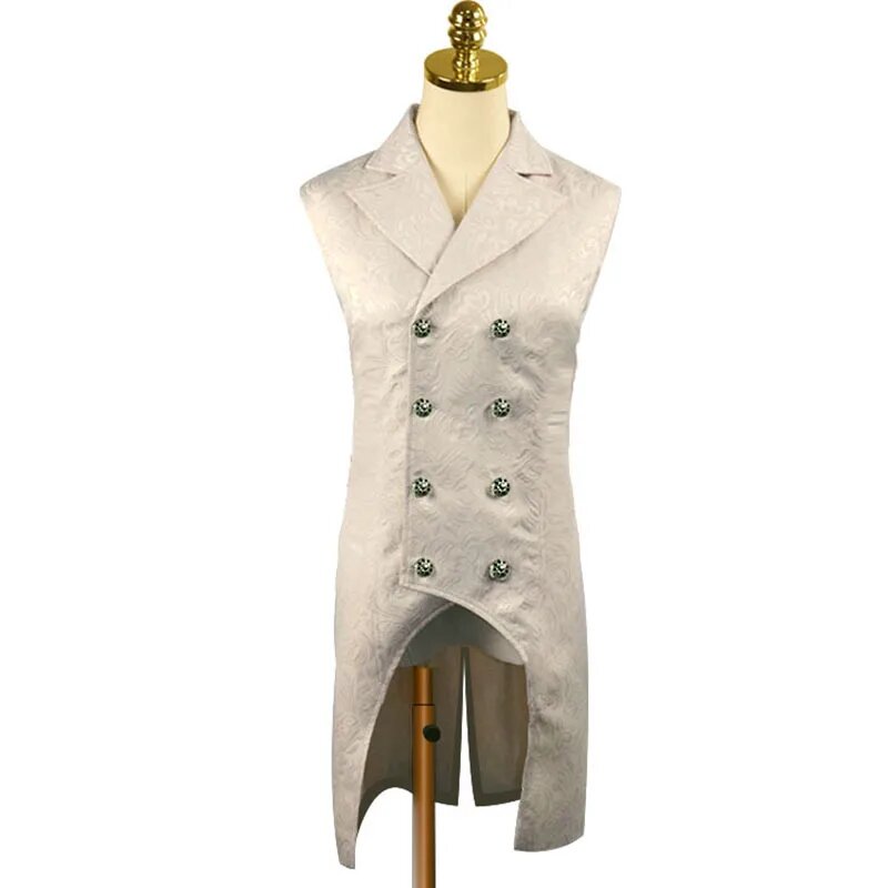 Мужской костюм вампира для косплея XXL, Long Beige Vest
