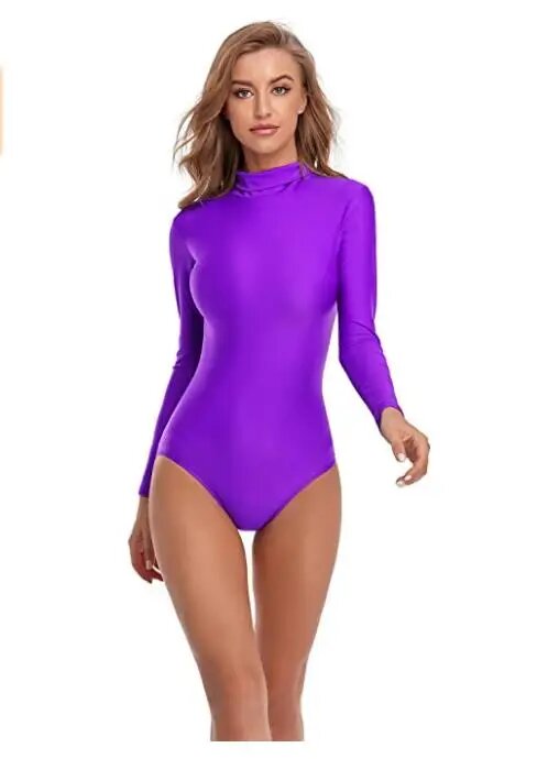 Водолазка фиолетовая из спандекса для танцев XXXL