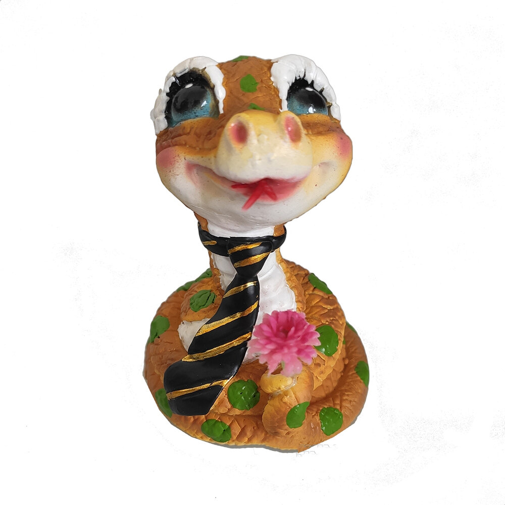 Фигурка змейка В галстуке декоративная интерьерная для дома и офиса 4*4*6см 716749/SGZ019