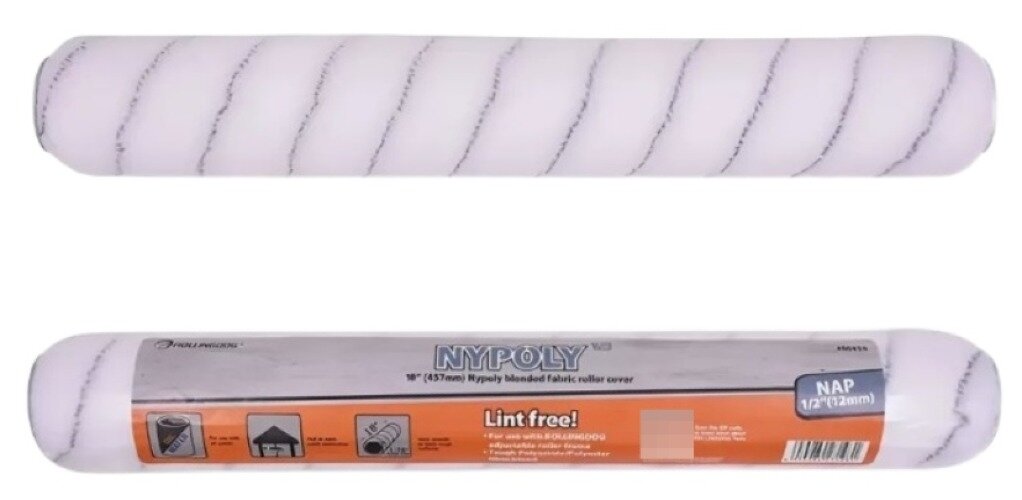 Ролик для валика Rollingdog / Роллингдог NYPOLY каркасный универсальный без ручки, из полиамида, ворс 12мм, диаметр 44мм, длина 457мм / строительство и ремонт