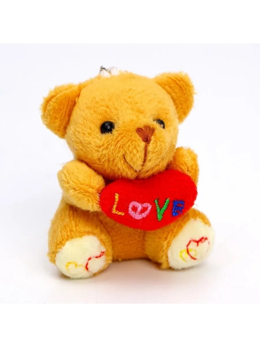 Мягкие брелки-игрушки «Мишка с сердцем» в наборе