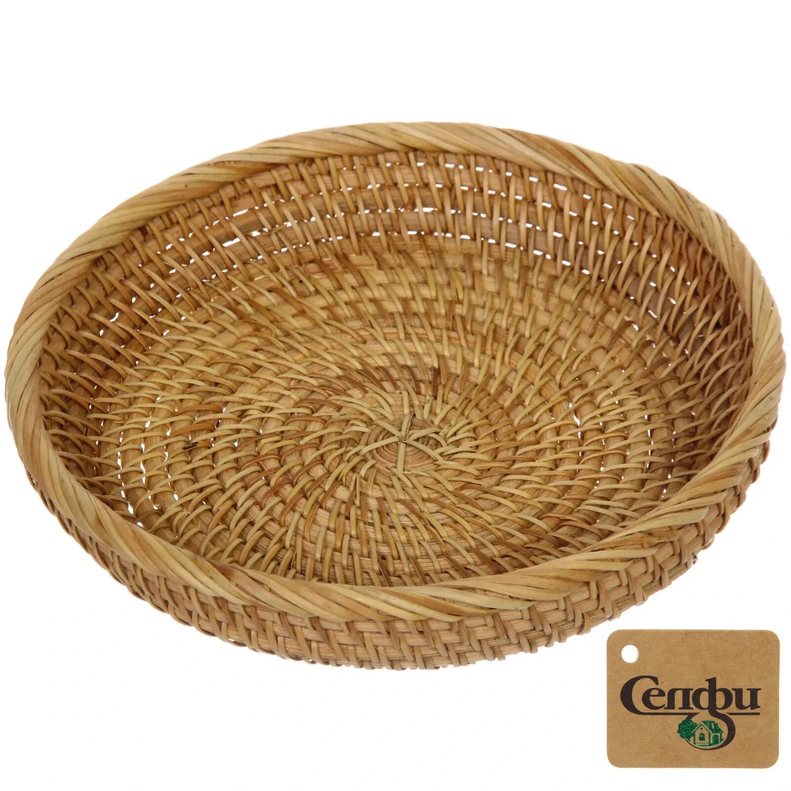 Сухарница плетеная из ротанга «Boho style», 21х4см, натуральный цвет, удобство хранения