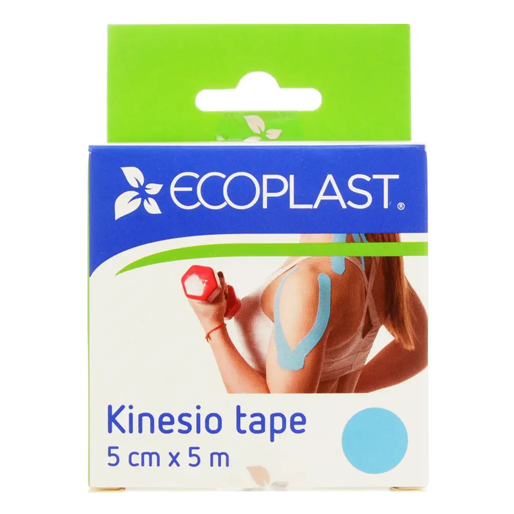 Ecoplast Кинезио тейп 5см х 5м голубой 1 шт