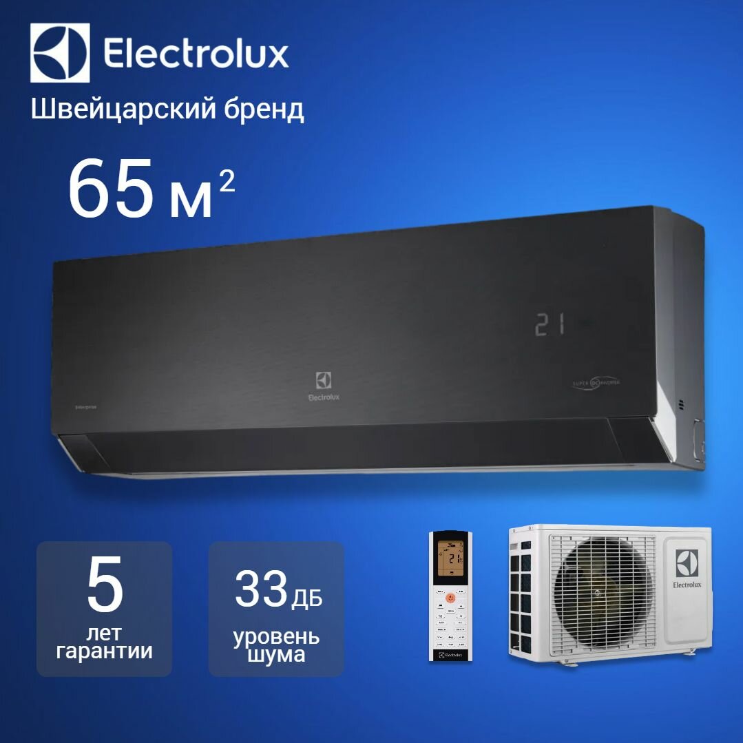 Сплит-система инверторного типа Electrolux Enterprise Super DC Inverter EACS/I-24HEN-BLACK/N8_24Y комплект (Кондиционер)
