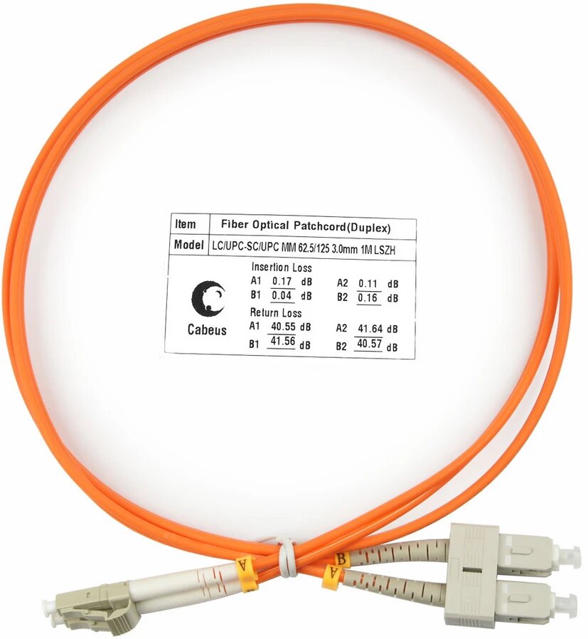 Патч-корд Cabeus 1м (FOP-62-LC-SC-1m)