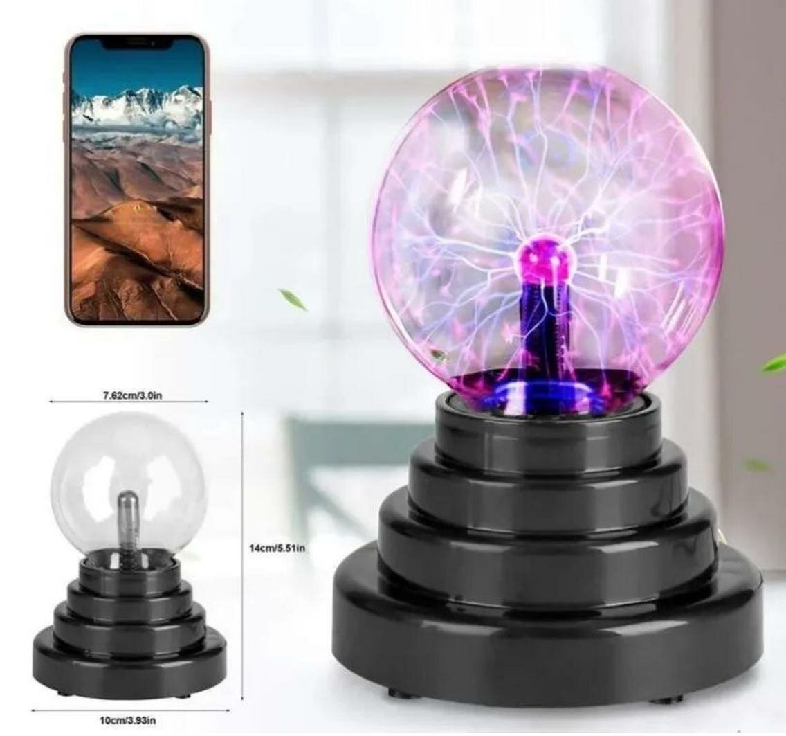 Светильник MILENI Шар Тесла, с выключателем на проводе, ABS-пластик