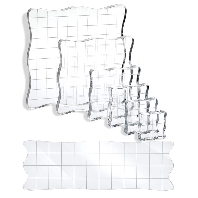 Шт. блоки для штамповки акриловые блоки для штамповки инструменты с сеткой декоративные блоки для штамповки для скрапбукинга DIY ремесла украшения