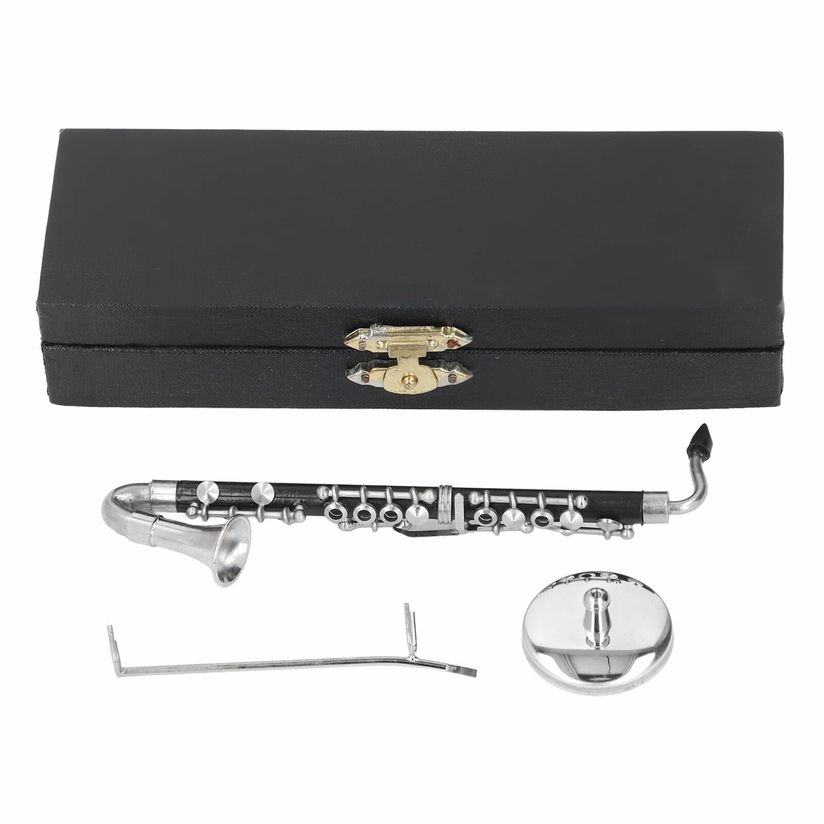 Миниатюрный бас-саксофон, черный медный декоративный орнамент, рождественский подарок, мини-музыкальный инструмент для музыкальной комнаты