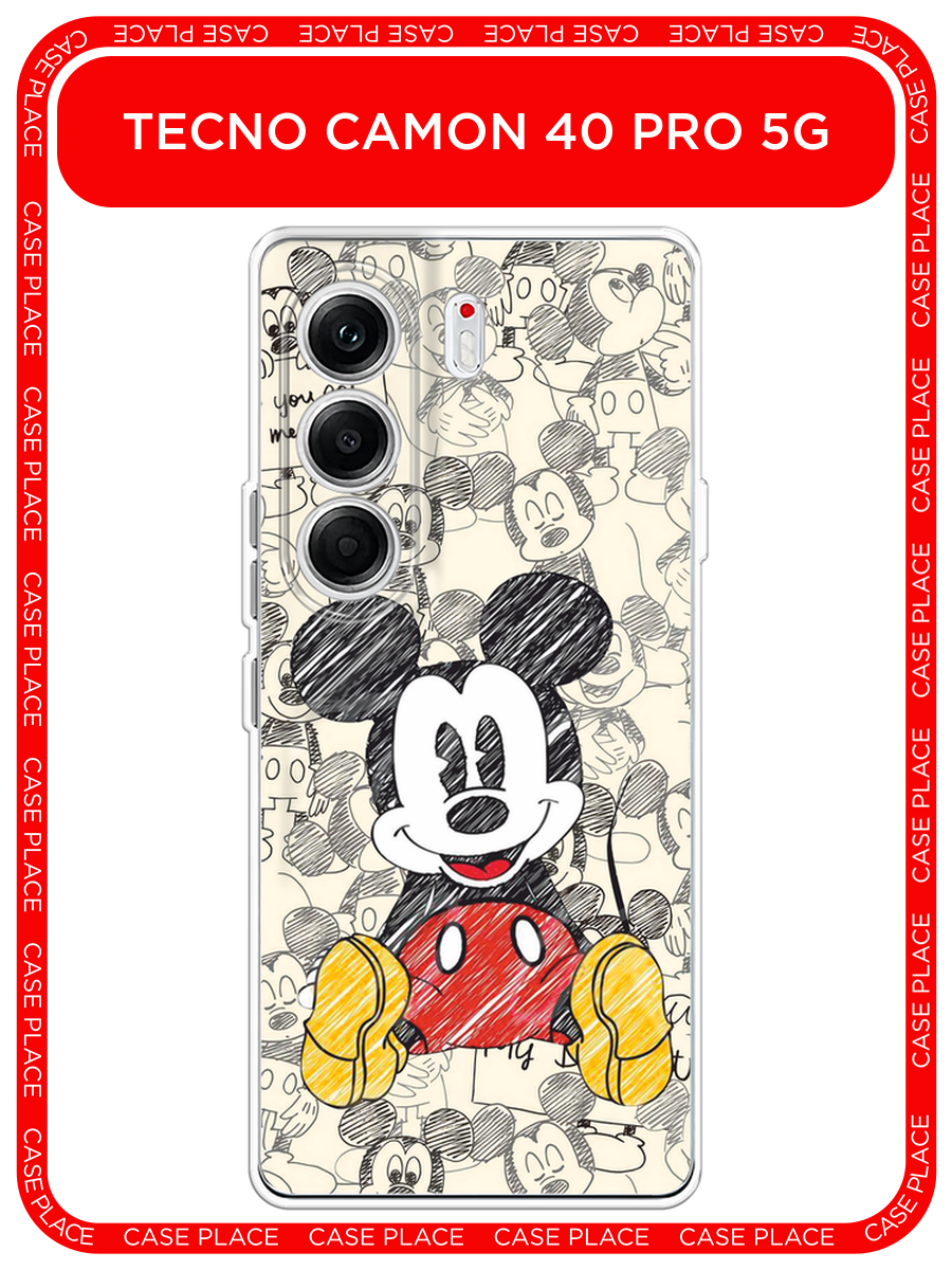 Чехол на Tecno Camon 40 Pro 5G / Текно Камон 40 Про 5G с принтом Микки Маус