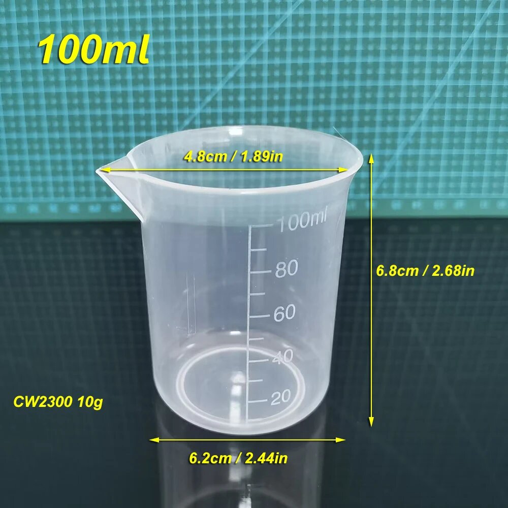 Комплект из 6 шт. прозрачных мерных стаканов TUBEBEANS 50/100/200/300/500/1000 мл 1Pc 100ml