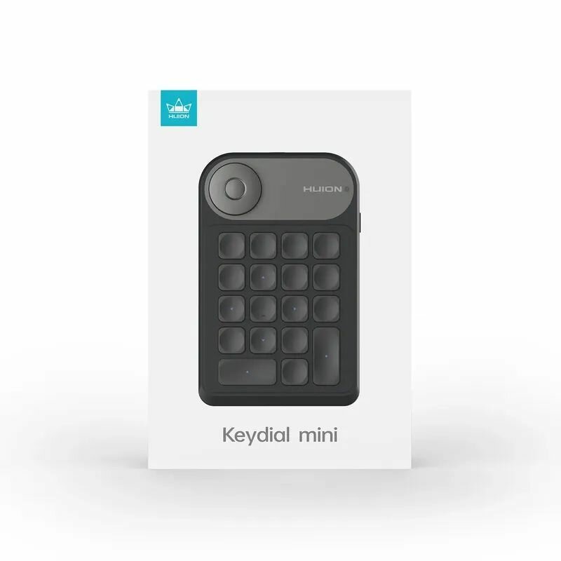 Клавиатура Keydial Mini Huion K20 Black, беспроводная, компактная, черная
