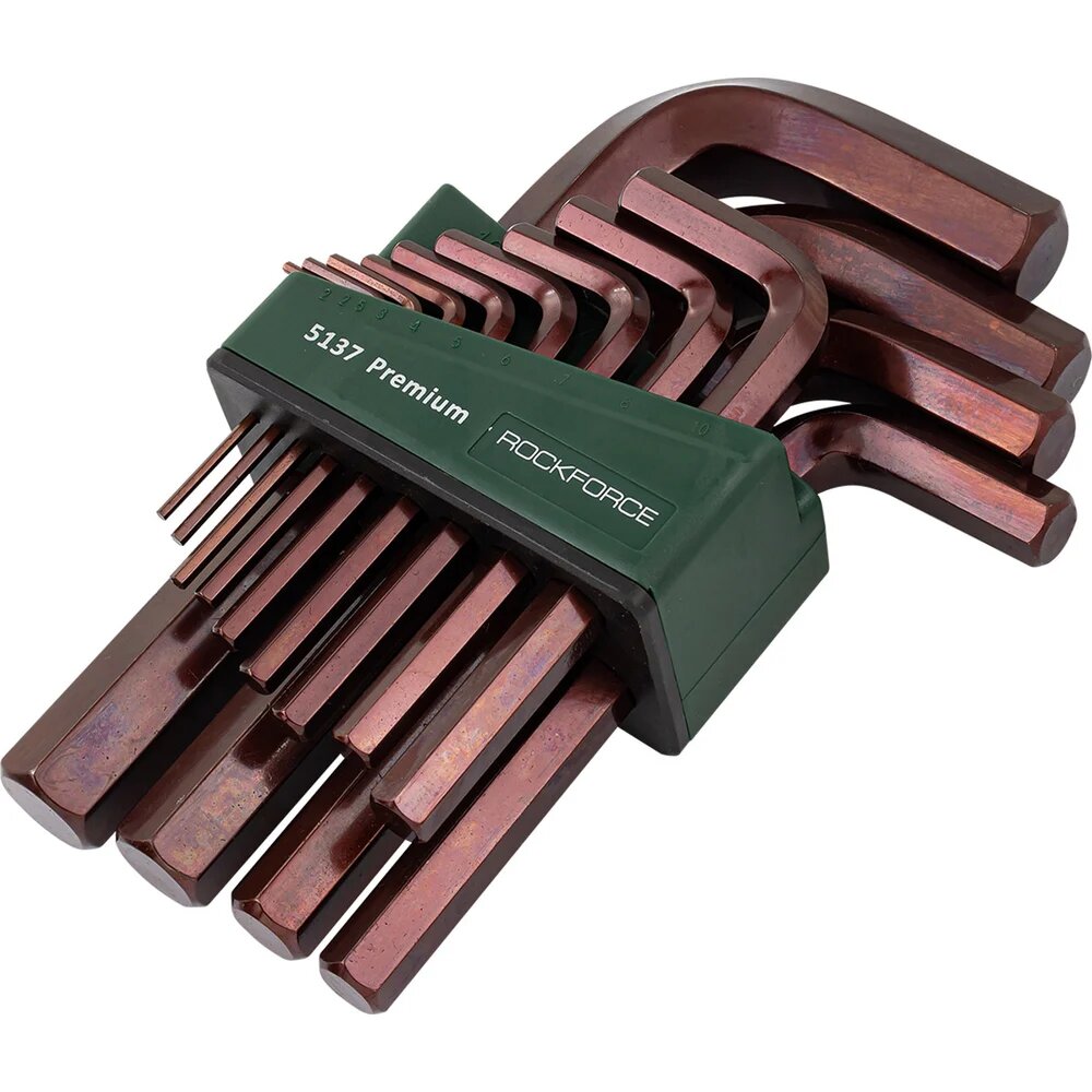 Набор Г-образных 6-гранных ключей Rockforce 2, 2.5, 3-8, 10, 12, 14, 17, 19 мм, 13 предметов RF-5137 PREMIUM(61351), для