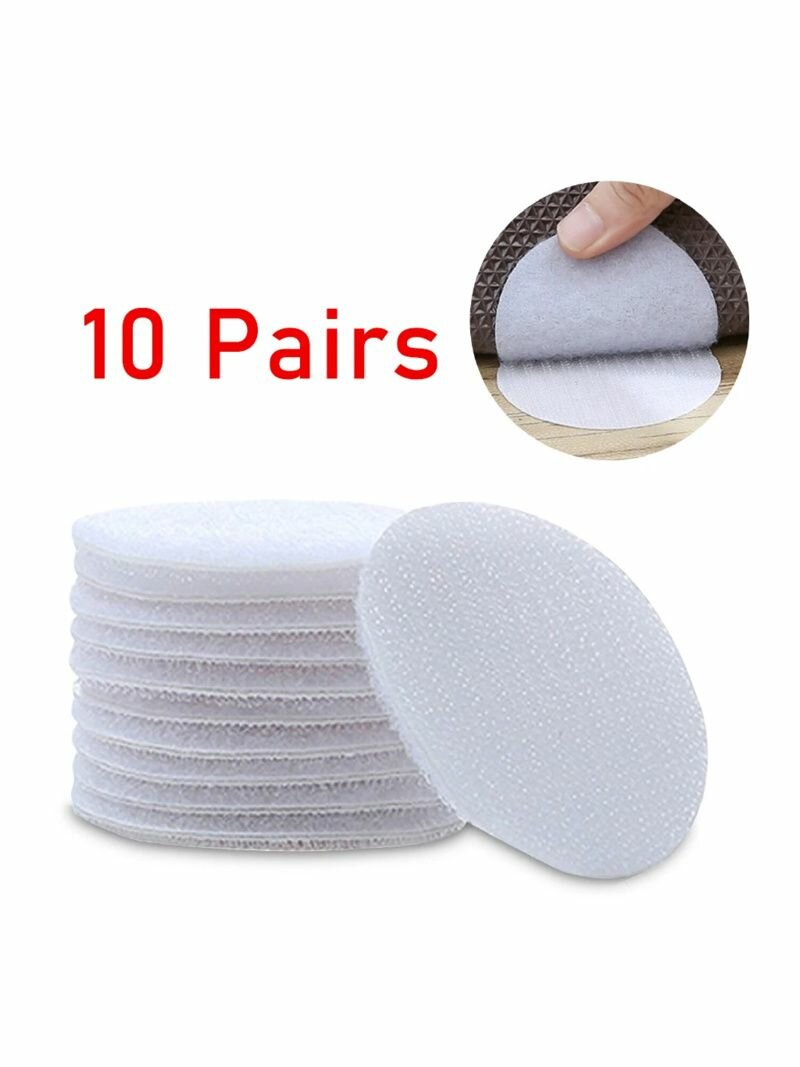 10 пар липких точечных лент, прочные самоклеящиеся нейлоновые липучки для простыней, диванов, ковров, противоскользящих накладок