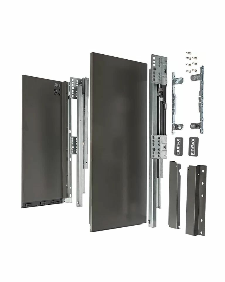 Комплект ящика Firmax Smartline, длина 450 мм, высота 199 мм, с доводчиком, серый