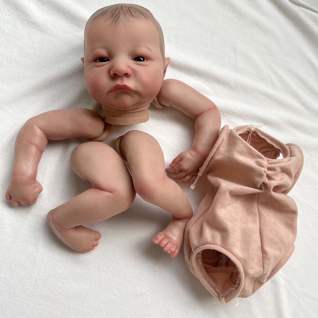 19 "Кукла Реборнс DIY Kits Baby Toy Заботливая Кукла Реалистичная Мягкая Виниловая Кукла Ручной Работы с Глазами Детская Игрушка DIY Craft