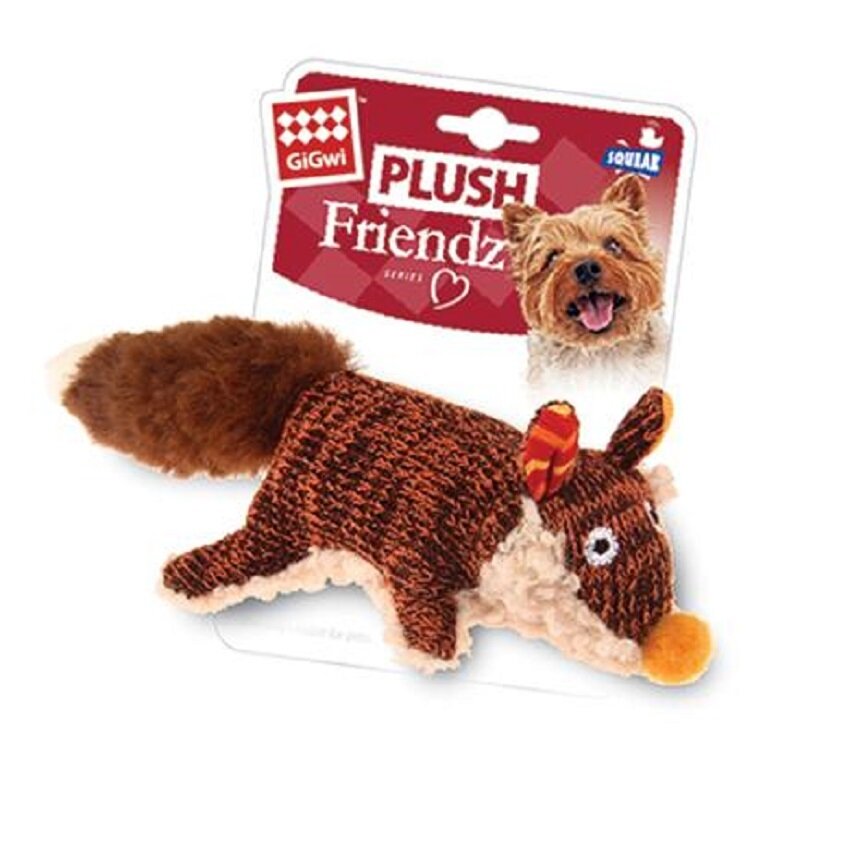 GiGwi Игрушка д/маленьких и средних собак Лиса с пищалкой 9см