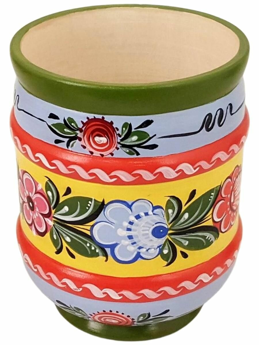 Шкатулка, Универсальная ёмкость, Бокал 100х90-8, Городецкая роспись, ручная авторская работа