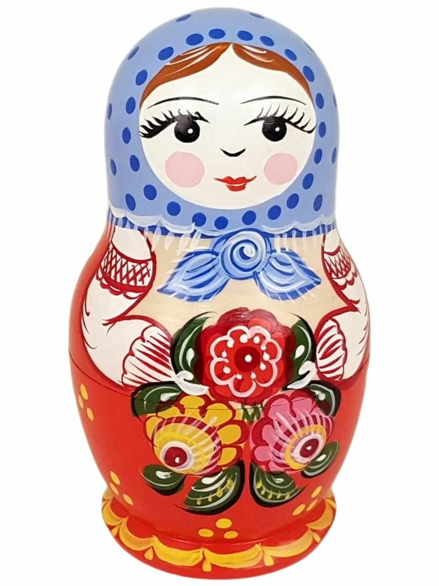 Матрешка 1 предмет-3, Городецкая роспись, ручная авторская работа
