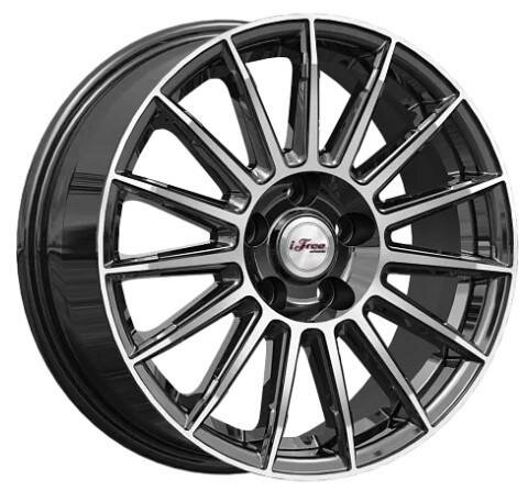 Диск автомобильный литой iFree Азур 16x6.5 5x110 et40 dia63.35 Чёрный глянцевый с полированной лицевой частью