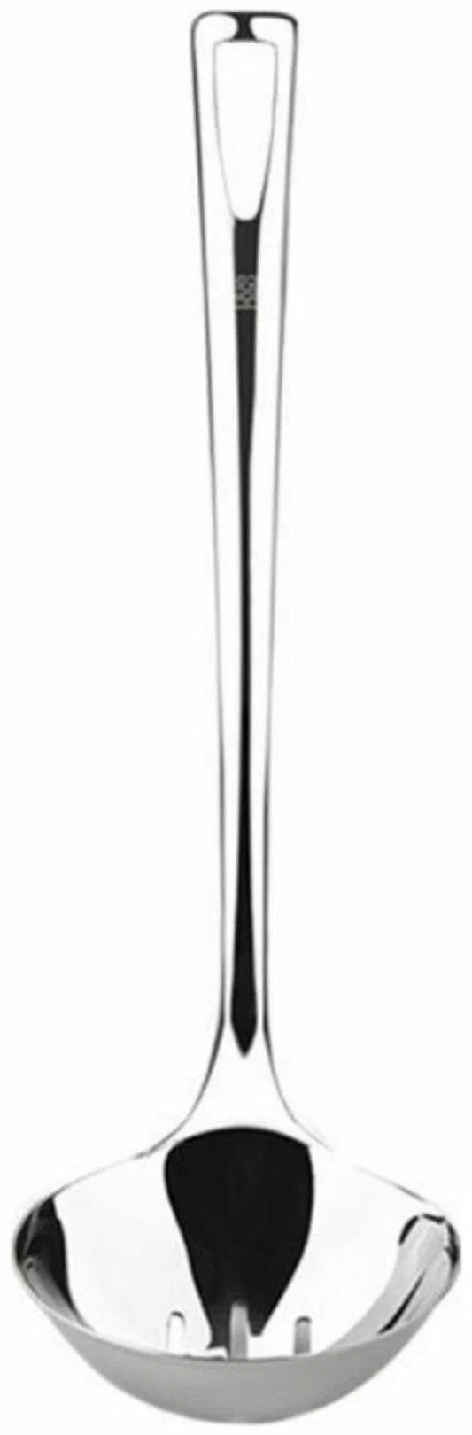Половник-шумовка HaoShou из нержавеющей стали с эргономичной ручкой soup ladle, серебристый