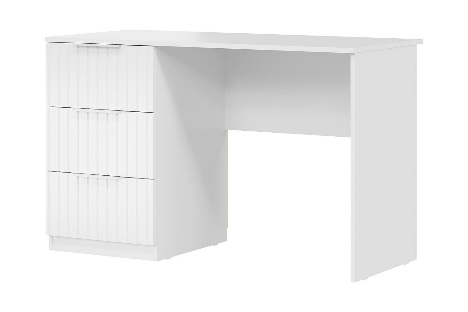Письменный стол Хилтон тип 2, 120х55 см, белый снег, белый матовый